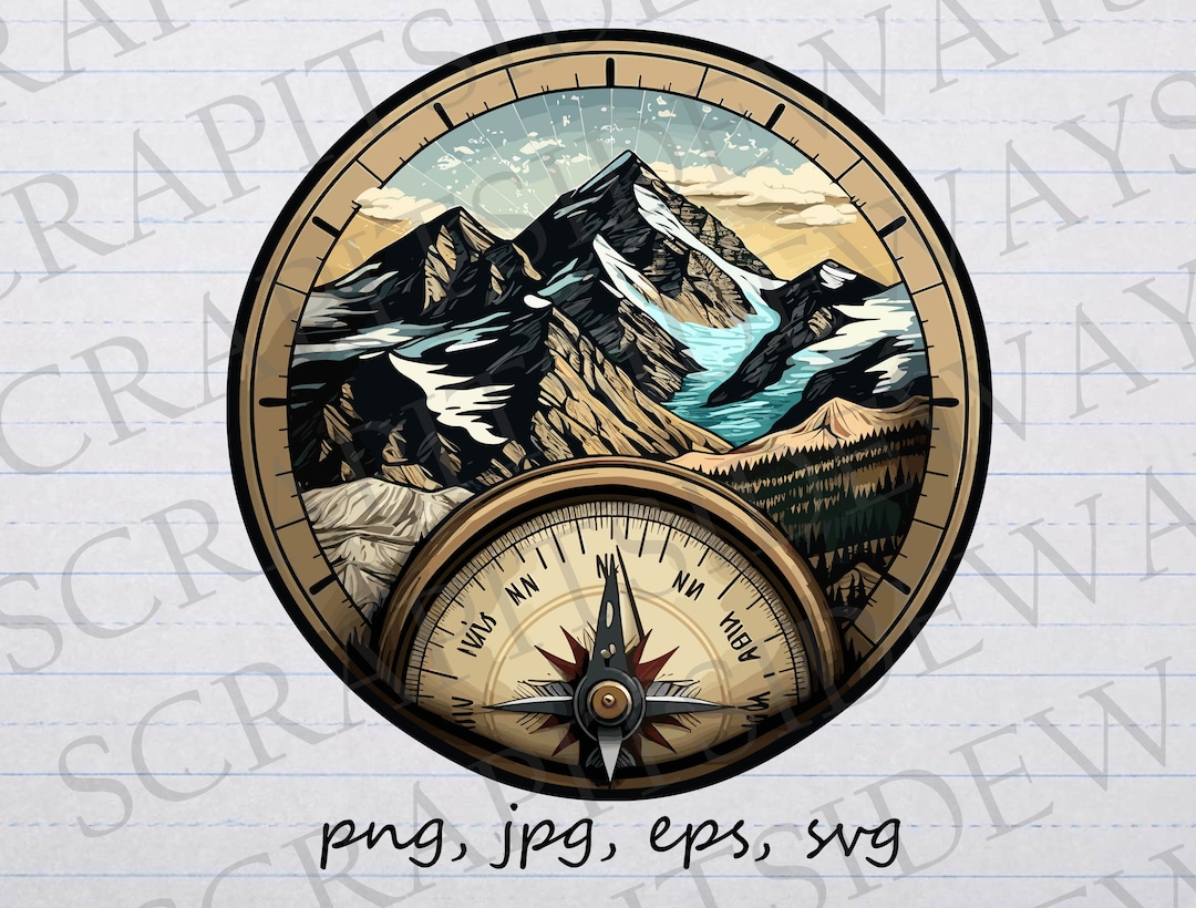 Mountaineering Compass Clipart Vector Graphic Svg Png Jpg Eps Climbing ...