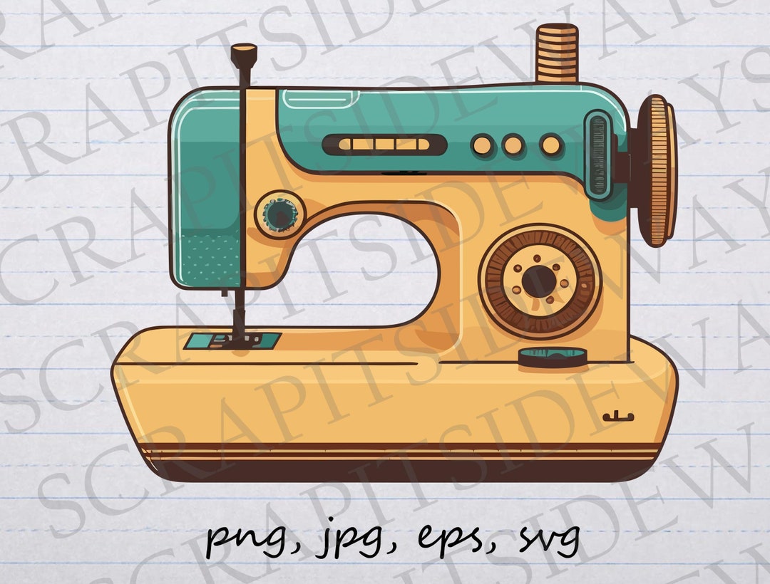 Retro Sewing Machine Vector Graphic Svg Png Jpg Eps Clipart Seamstress ...