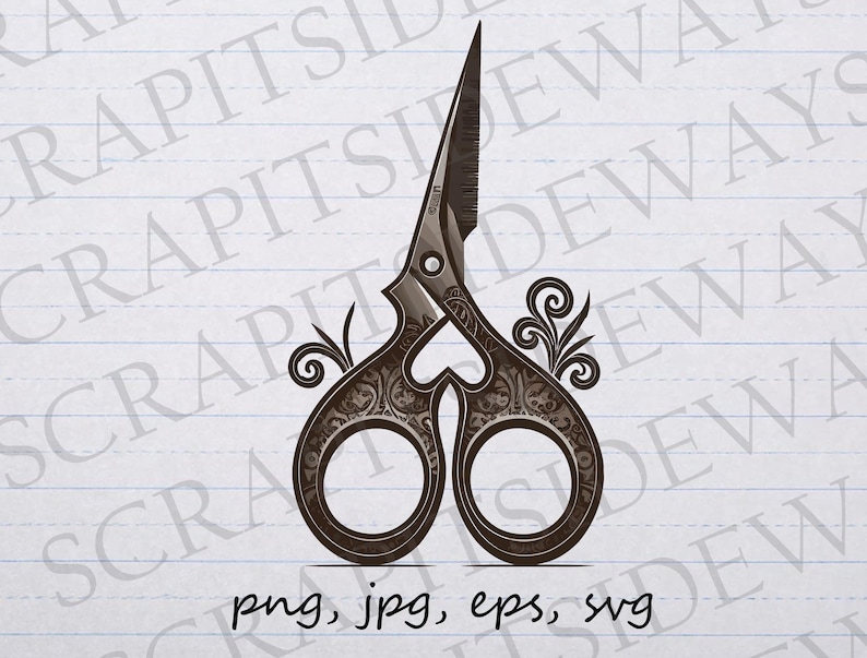 Sewing Scissors Clipart Vector Graphic Svg Png Jpg Eps - Etsy