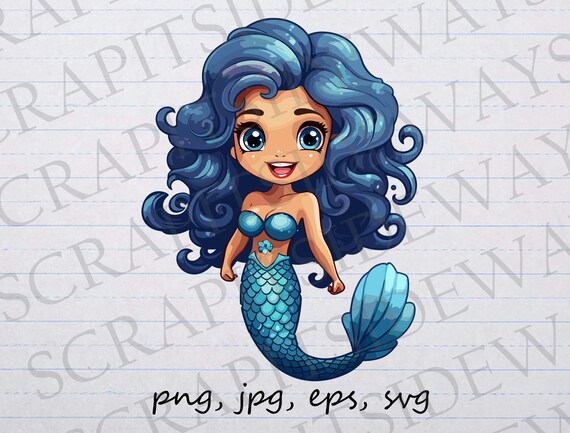 Ilustración Vectorial De Una Linda Sirena Linda Sirena Con Medusas.