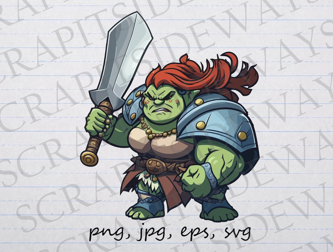 Ogre Woman Clipart Vector Graphic Svg Png Jpg Eps Fantasy Fairy Tale ...