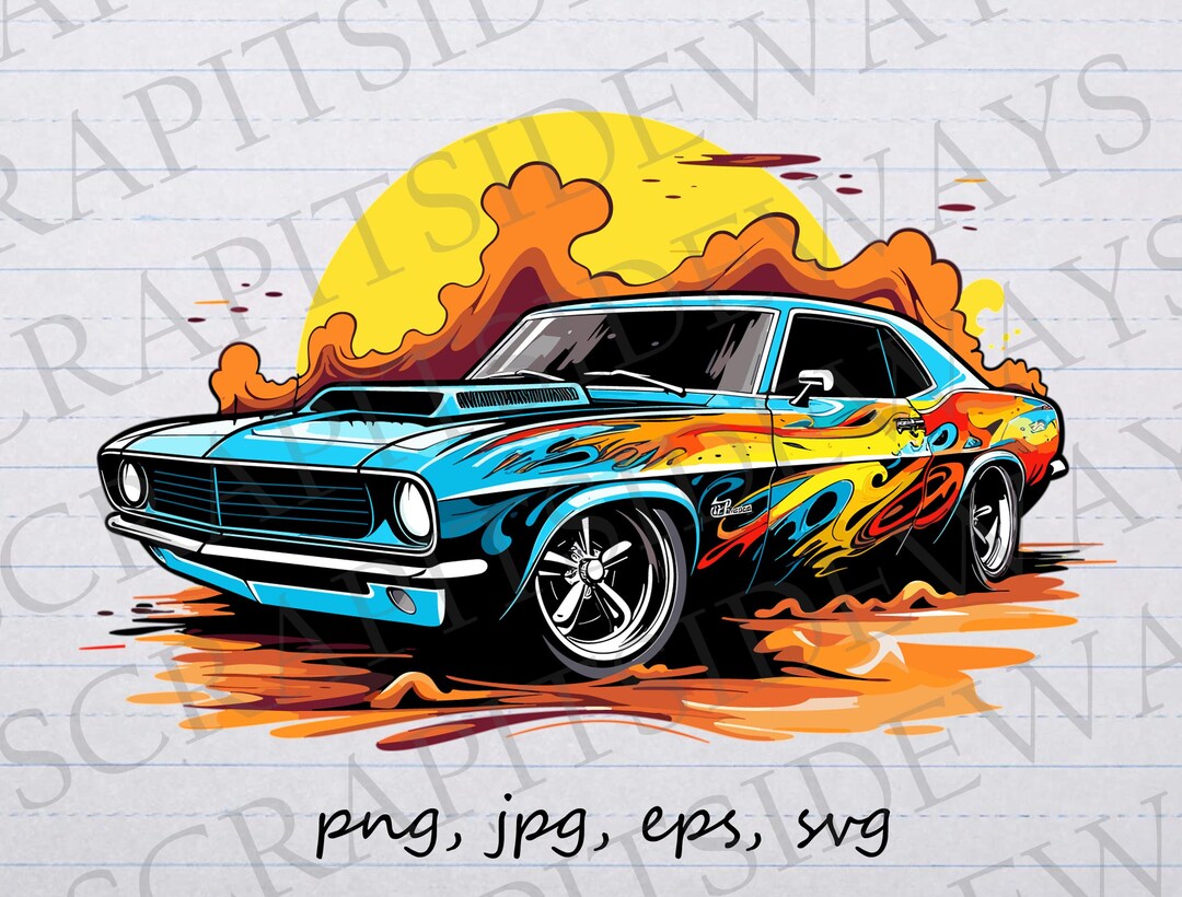 Graffiti Muscle Car Clip Art Clipart Vector Graphic Svg Png Jpg Eps ...