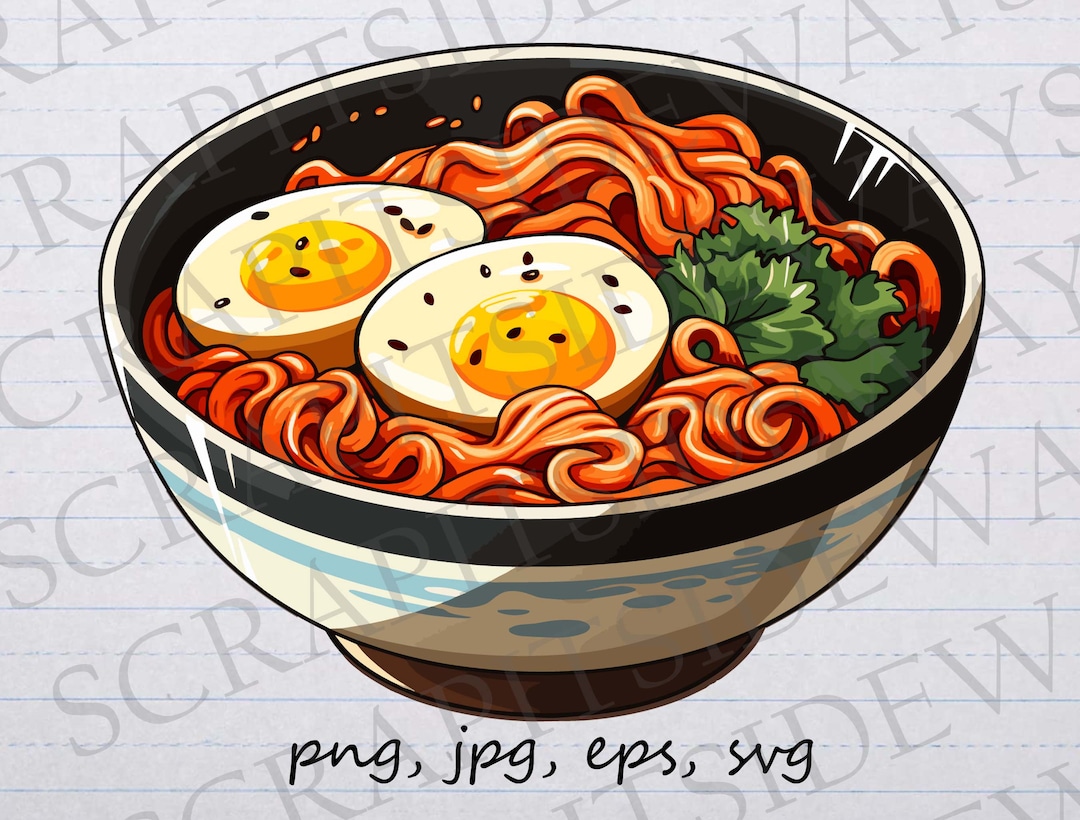 Ramen Noodle Bowl Clip Art Clipart Vector Graphic Svg Png Jpg Eps ...
