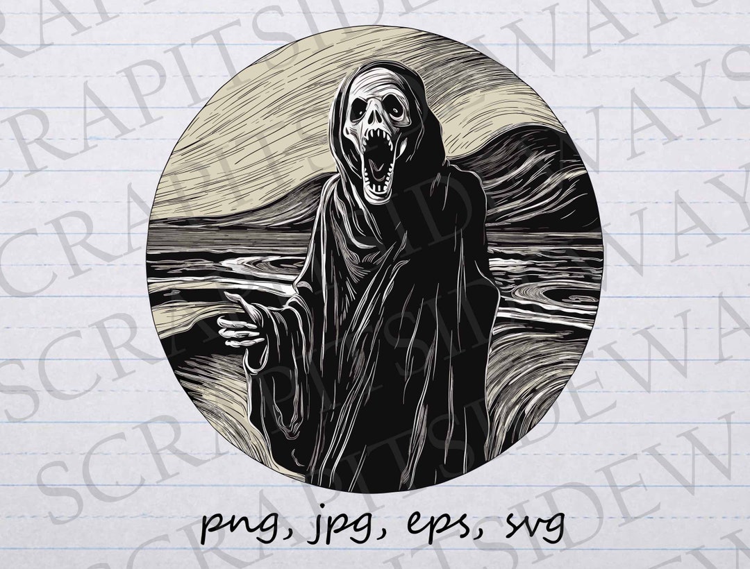The Scream Grim Reaper Clip Art Clipart Vector Graphic Svg Png Jpg Eps ...