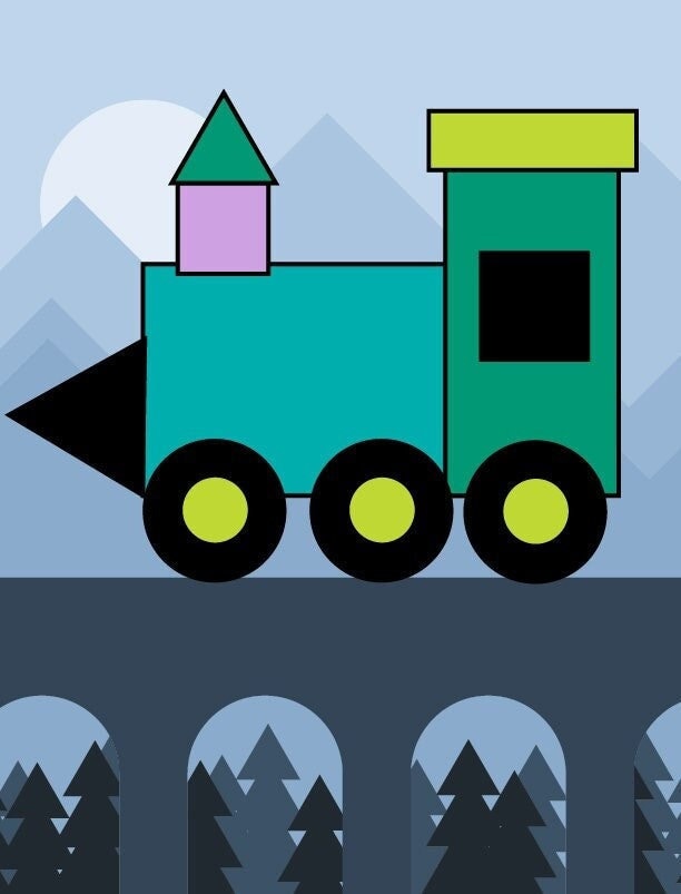 Build a Train Kids Printable Craft Instant Download Activity Page Cut ...