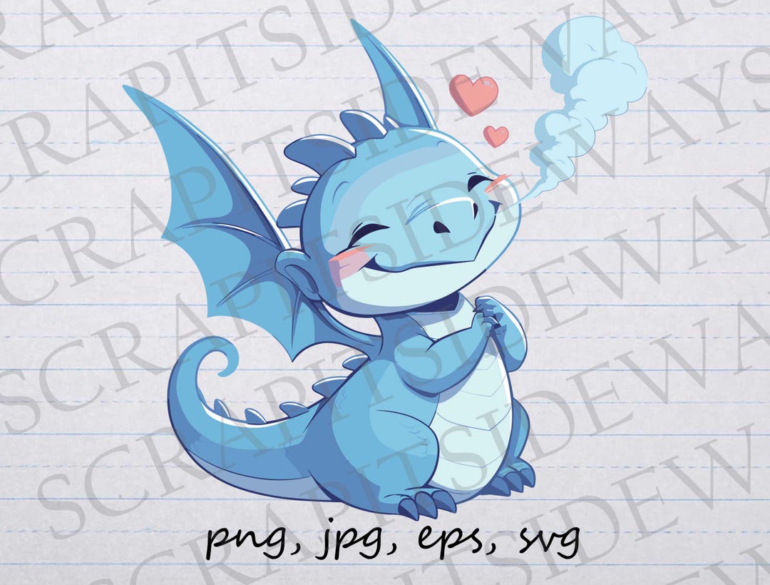 Cute Baby Dragon Clip Art Clipart Vector Graphic Svg Png Jpg Eps, Cute ...
