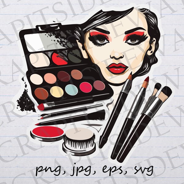 Makeup Artist Logo Design Cartoon - Etsy