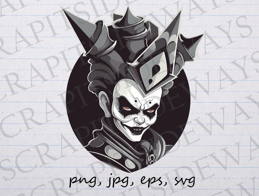Gothic Jester Clip Art Clipart Vector Graphic Svg Png Jpg, Scary Jester ...