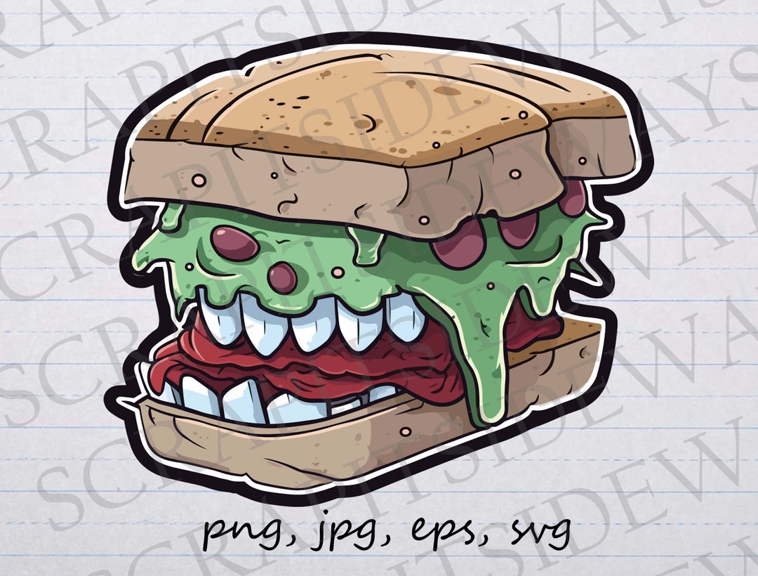 Monster Sandwich Clip Art Clipart Vector Graphic Svg Png Jpg Eps Food ...