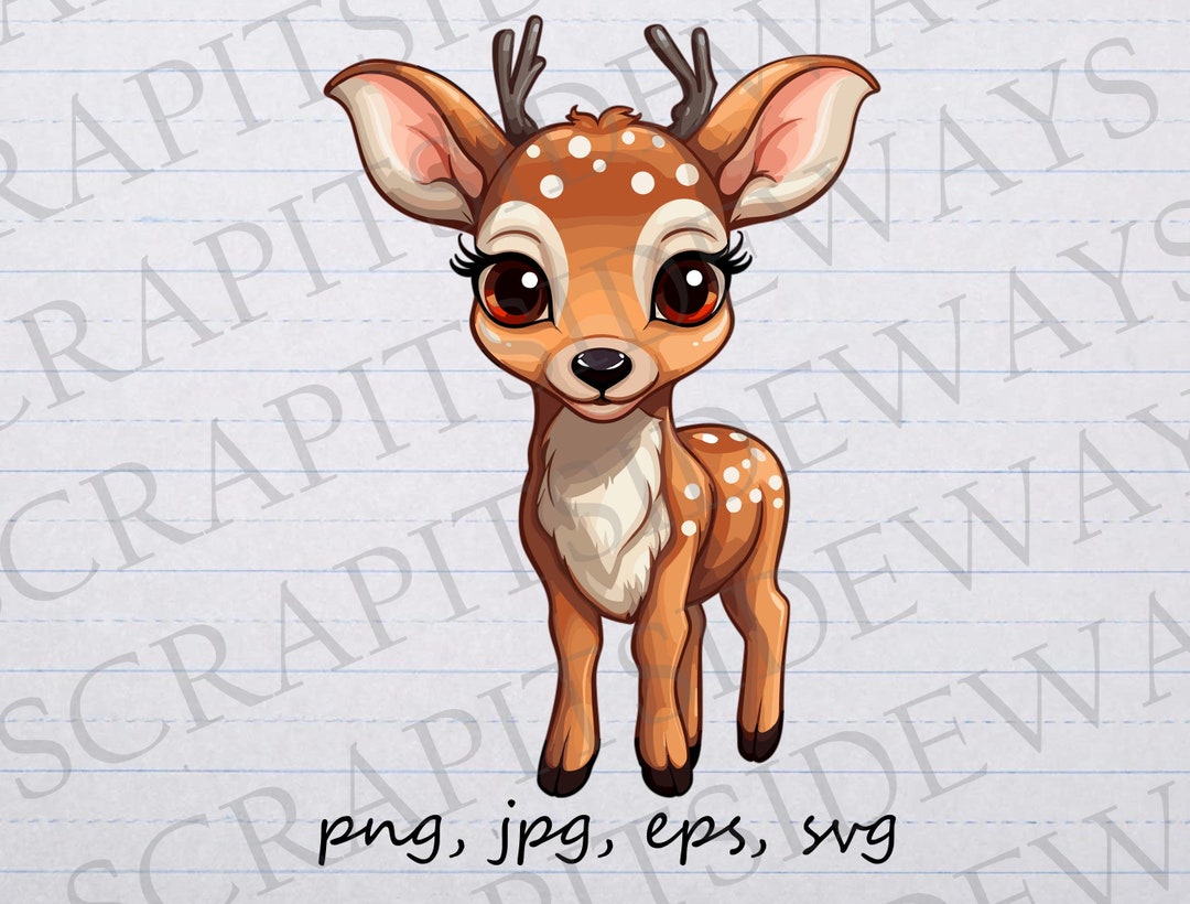 Cute Fawn Clipart Clip Art Vector Graphic Svg Png Jpg Eps T-shirt ...