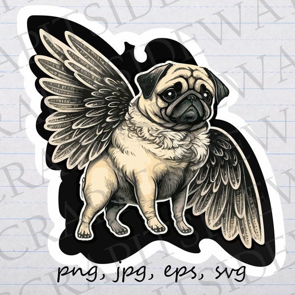 Pug With Wings - Etsy