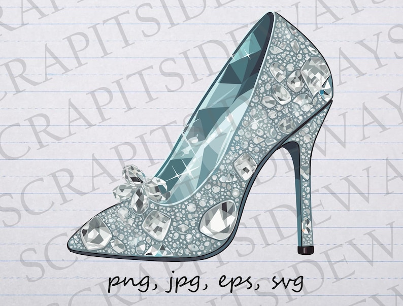 Diamond High Heel Shoe Clipart Vector Graphic Svg Png Jpg Eps Shoe ...