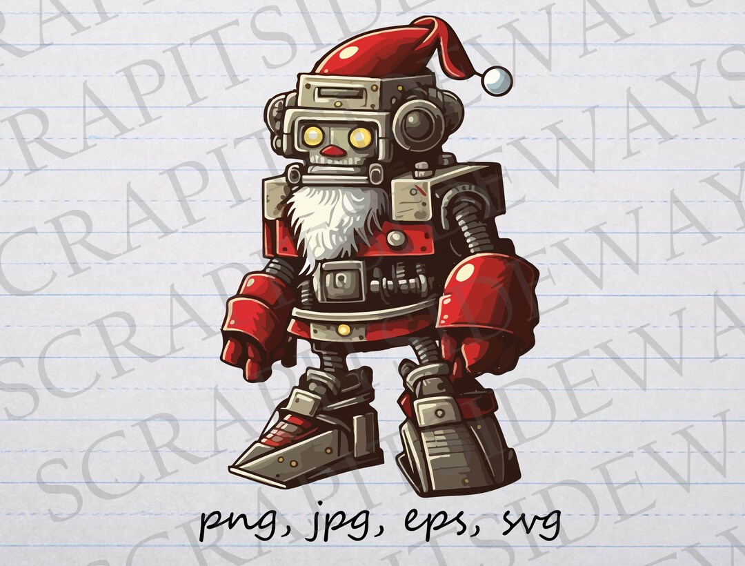 Robot Santa Claus Clipart Vector Graphic Svg Png Jpg Eps Christmas Robo ...