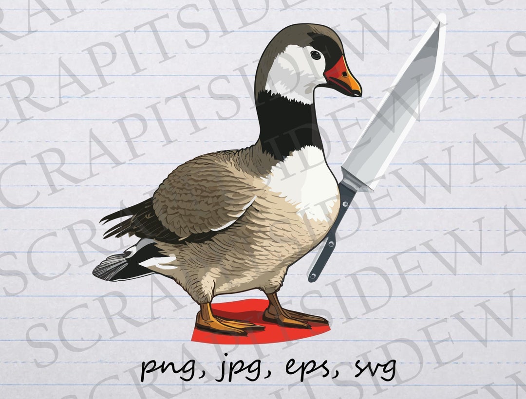 Goose With Knife Clipart Vector Graphic Svg Png Jpg Eps Dangerous Goose ...