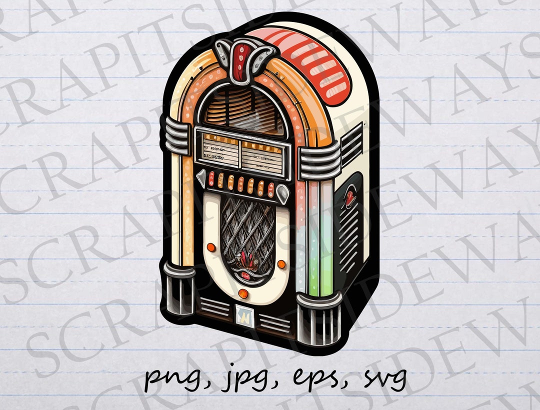 Vintage Jukebox Clipart Vector Graphic Svg Png Jpg Eps Retro Music T ...
