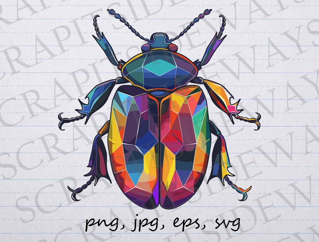 Beetle Made of Gemstones Clip Art Clipart Vector Graphic Svg Png Jpg ...