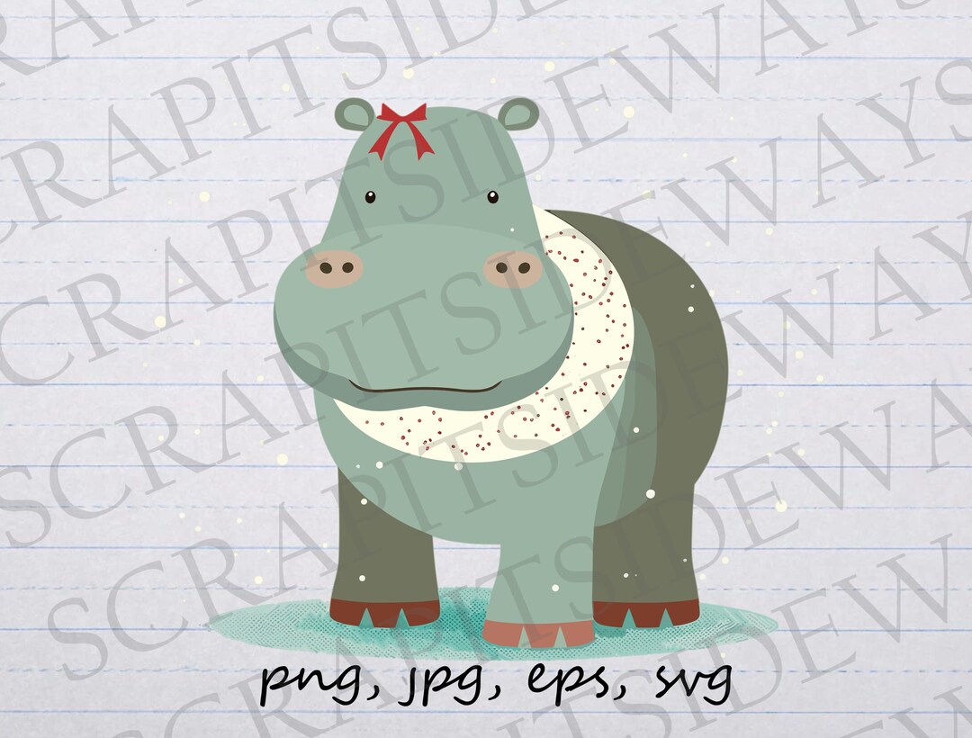 Christmas Hippo Clipart Vector Graphic Svg Png Jpg Eps T-shirt Design ...