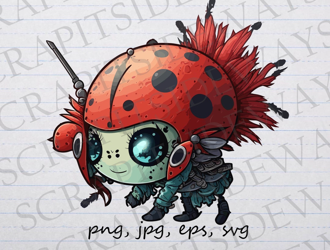 Lady Bug Space Pirate Clipart Vector Graphic Svg Png Jpg Eps Cute ...