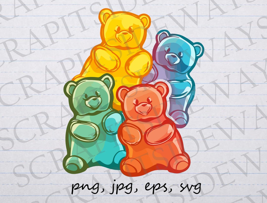 Gummy Bears Candy Clip Art Clipart Vector Graphic Svg Png Jpg Eps ...