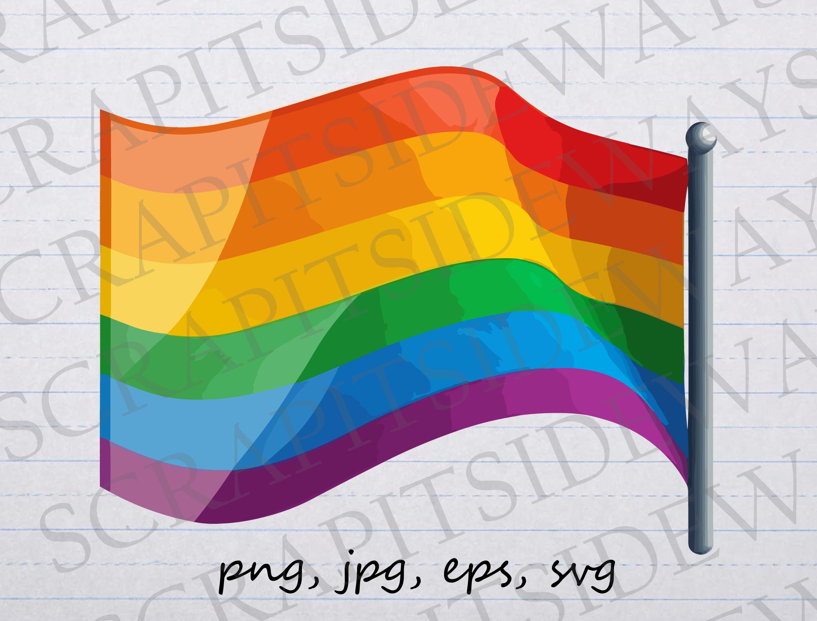 Gay Pride Flag Clip Art Clipart Vector Graphic Svg Png Jpg Eps - Etsy ...