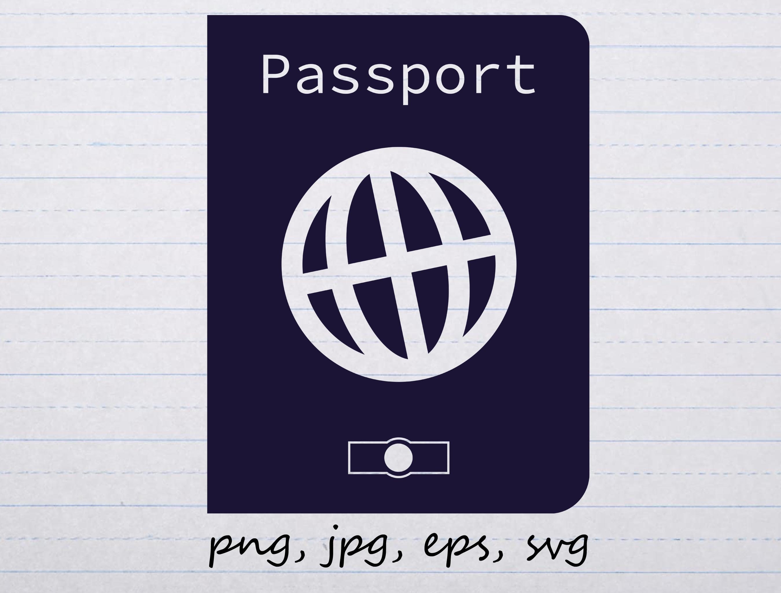 Pasaporte silueta clipart vector gráfico Sello digital svg png - Etsy ...