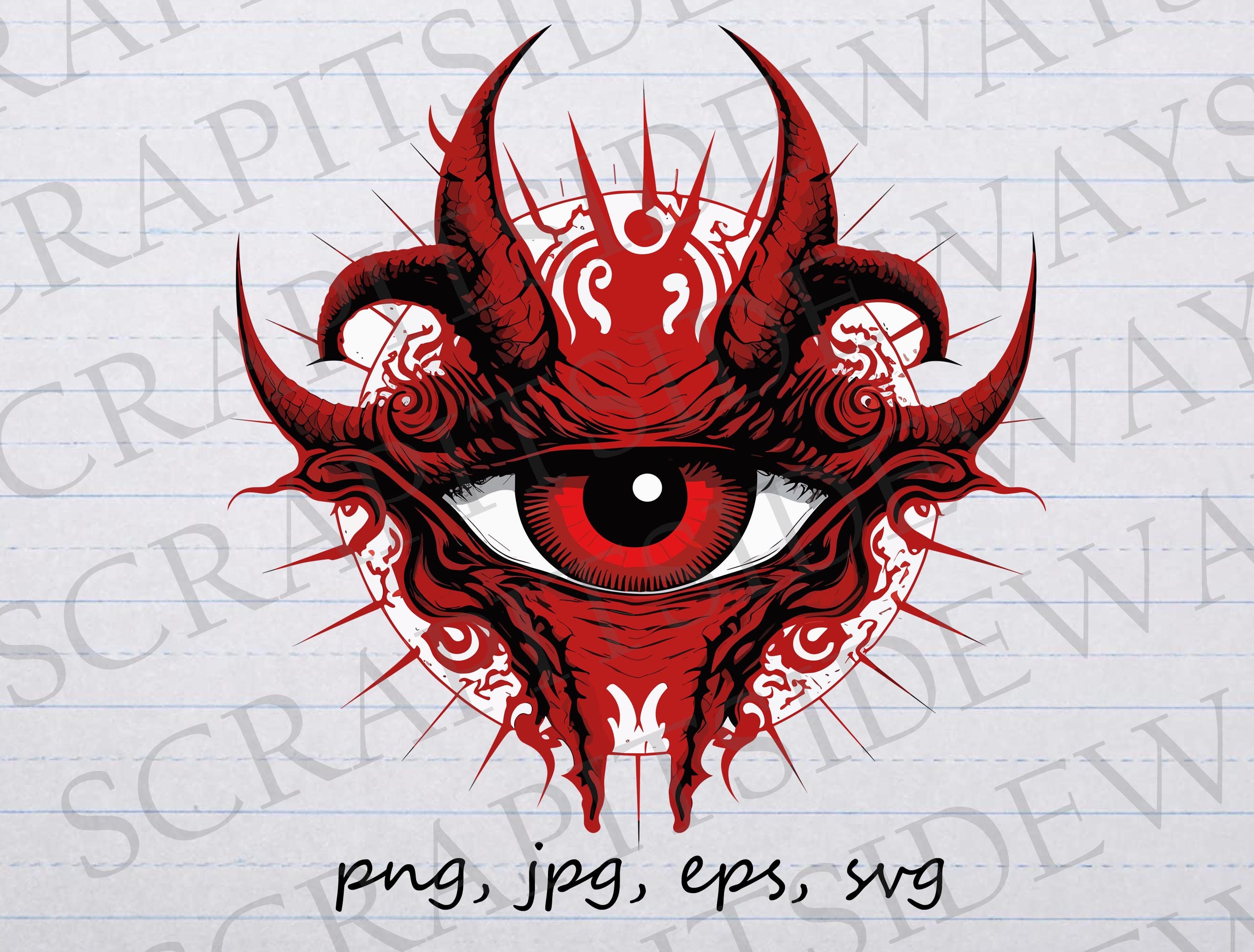 Evil Eye Clipart Vector Graphic Svg Png Jpg Eps Sticker Design T-shirt ...
