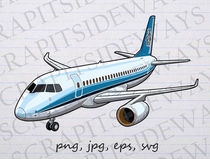 Commercial Airplane Clipart Clip Art Vector Graphic Svg Png Jpg Eps ...