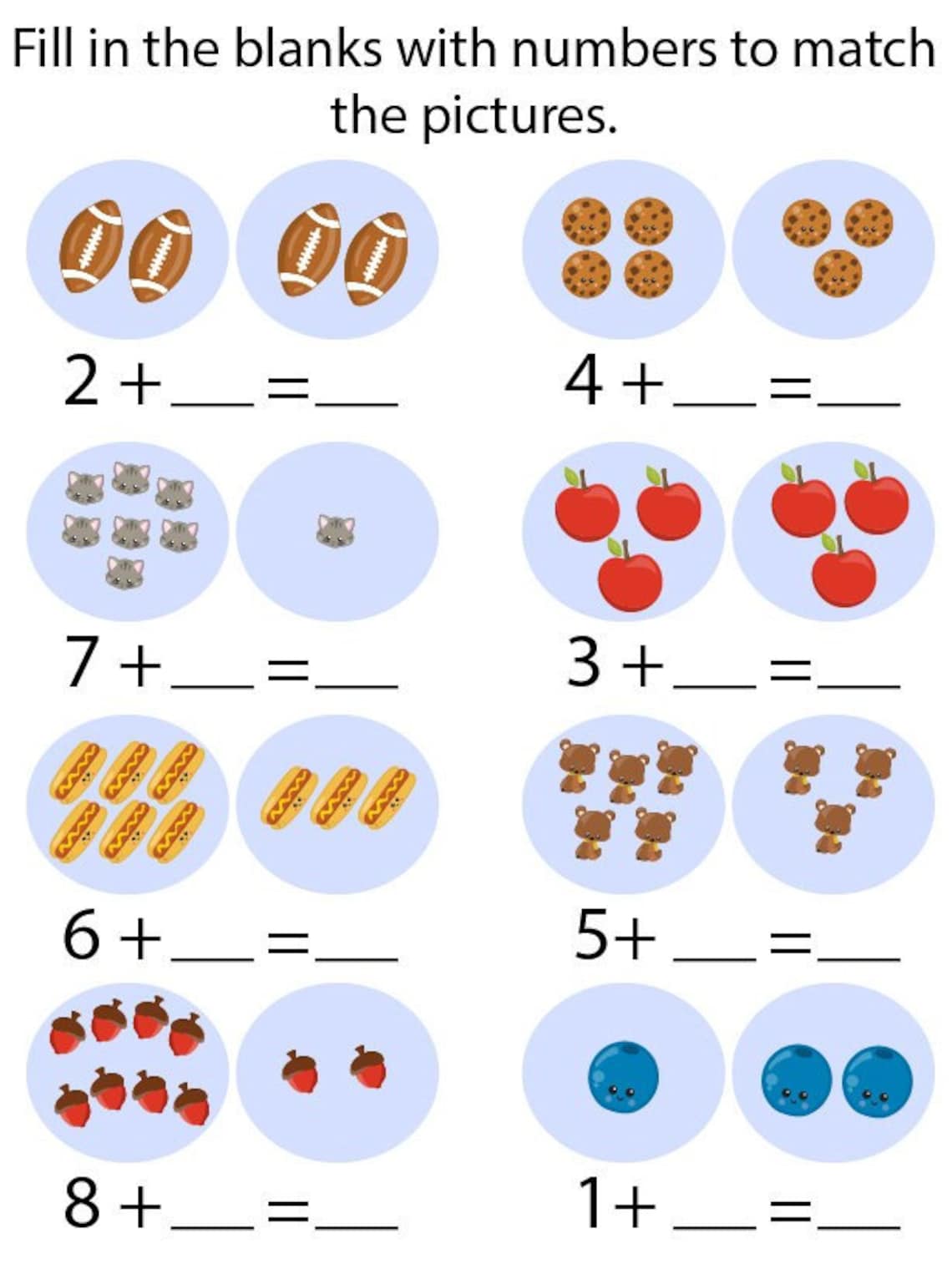 Addition Worksheets Printable Instant Download Educational Homeschool ...