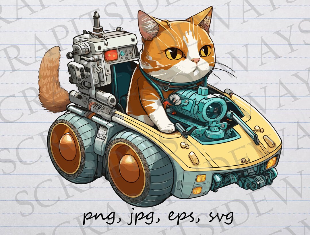 Cat War Machine Clipart Vector Graphic Svg Png Jpg Eps Battle Cat Sci ...