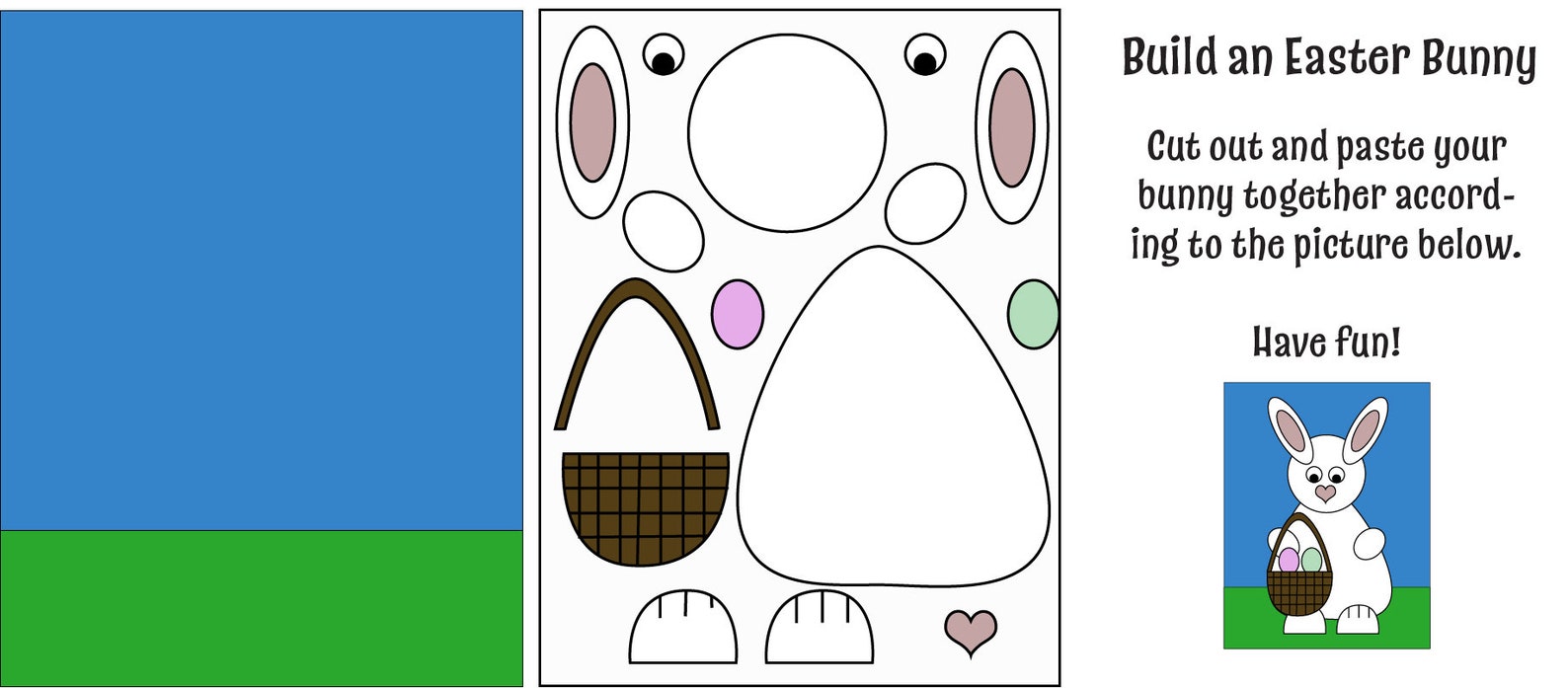 Build an Easter Bunny Kids Printable Craft Instant Download - Etsy