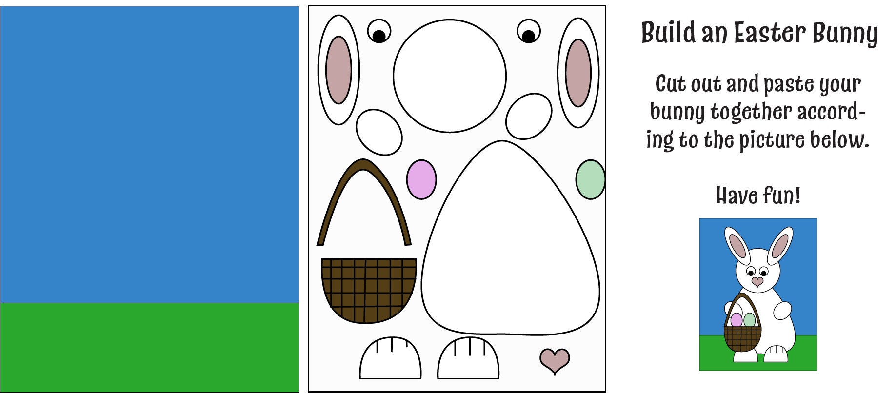 Build an Easter Bunny Kids Printable Craft Instant Download - Etsy