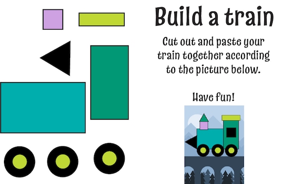 Build a Train Kids Printable Craft Instant Download Activity | Etsy