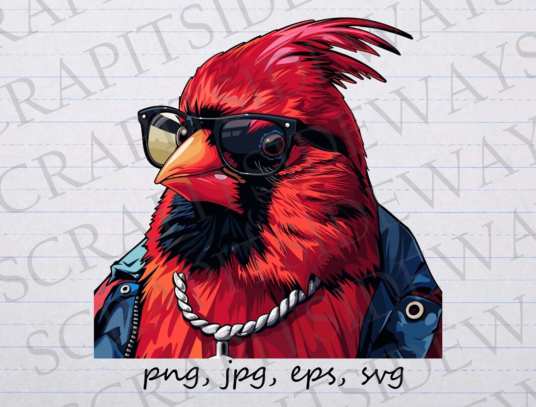 Hip Hop Cardinal Clip Art Clipart Vector Graphic Svg Png Jpg Eps Bird ...