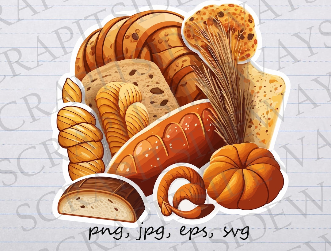 Baked Breads Clipart Vector Graphic Svg Png Jpg Eps Bakery Bake Shop ...