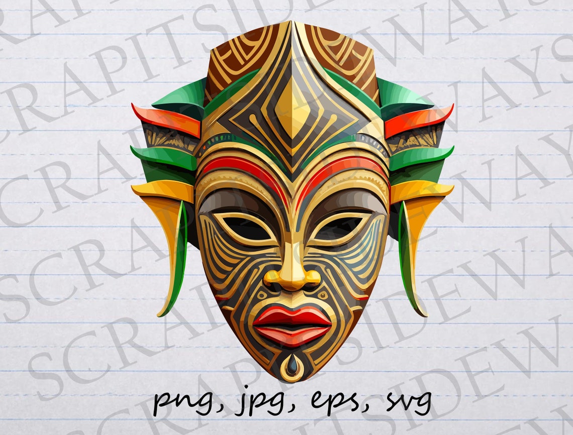 African Mask Clipart Vector Graphic Svg Png Jpg Eps Sticker Design T ...