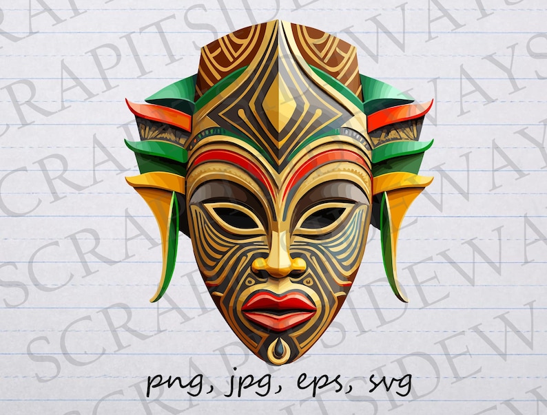 African Mask Clipart Vector Graphic Svg Png Jpg Eps Sticker Design T ...