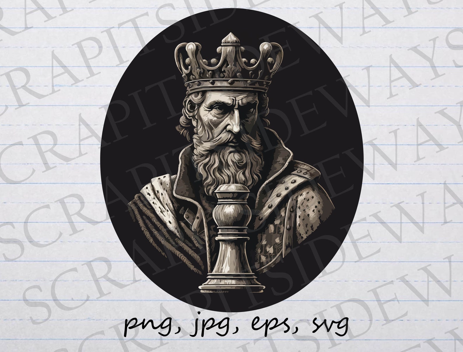 Chess King Clipart Vector Graphic Svg Png Jpg Eps King Piece - Etsy