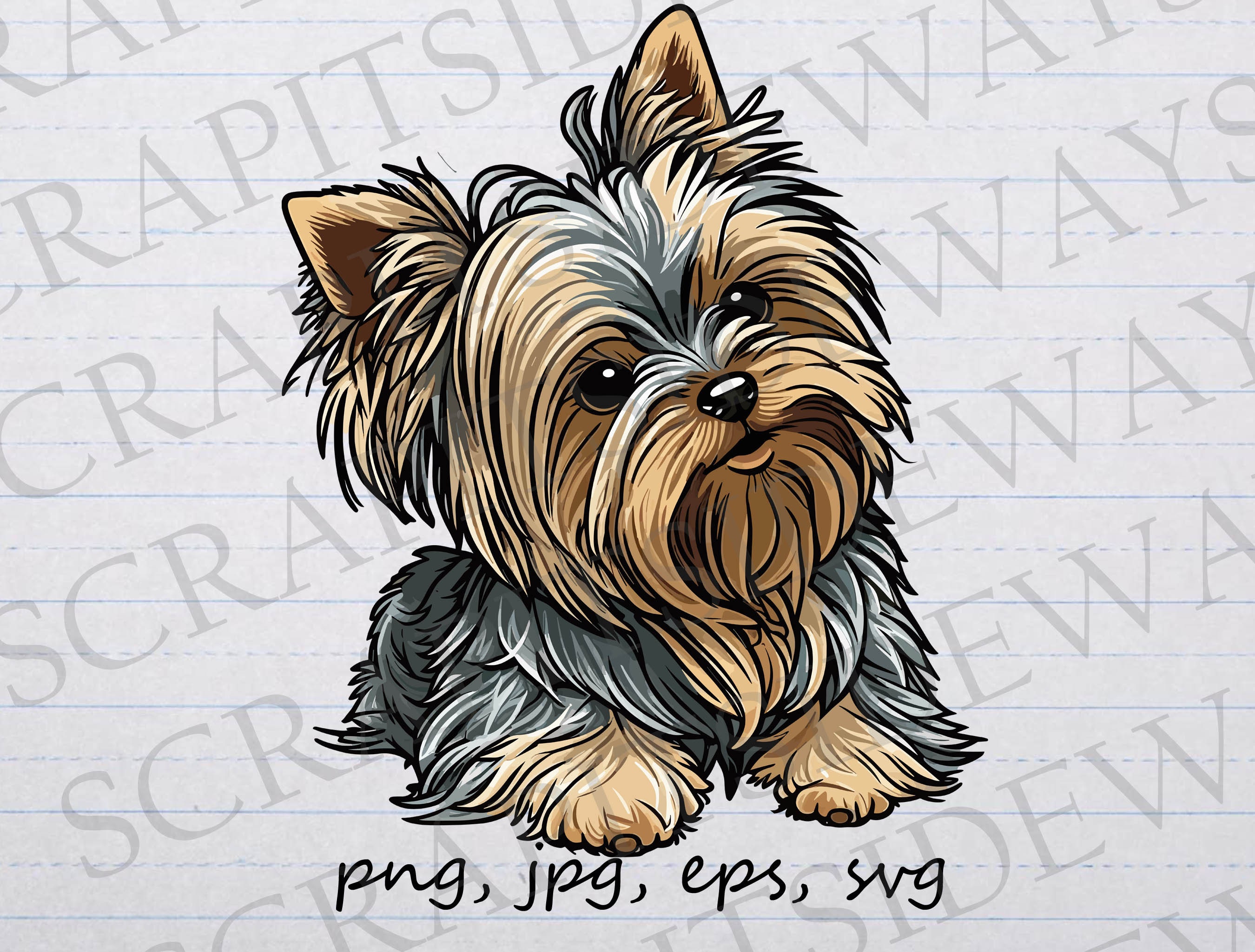Cute Yorkie Clipart Vector Graphic Svg Png Jpg Eps Dog Puppy Yorkshire ...