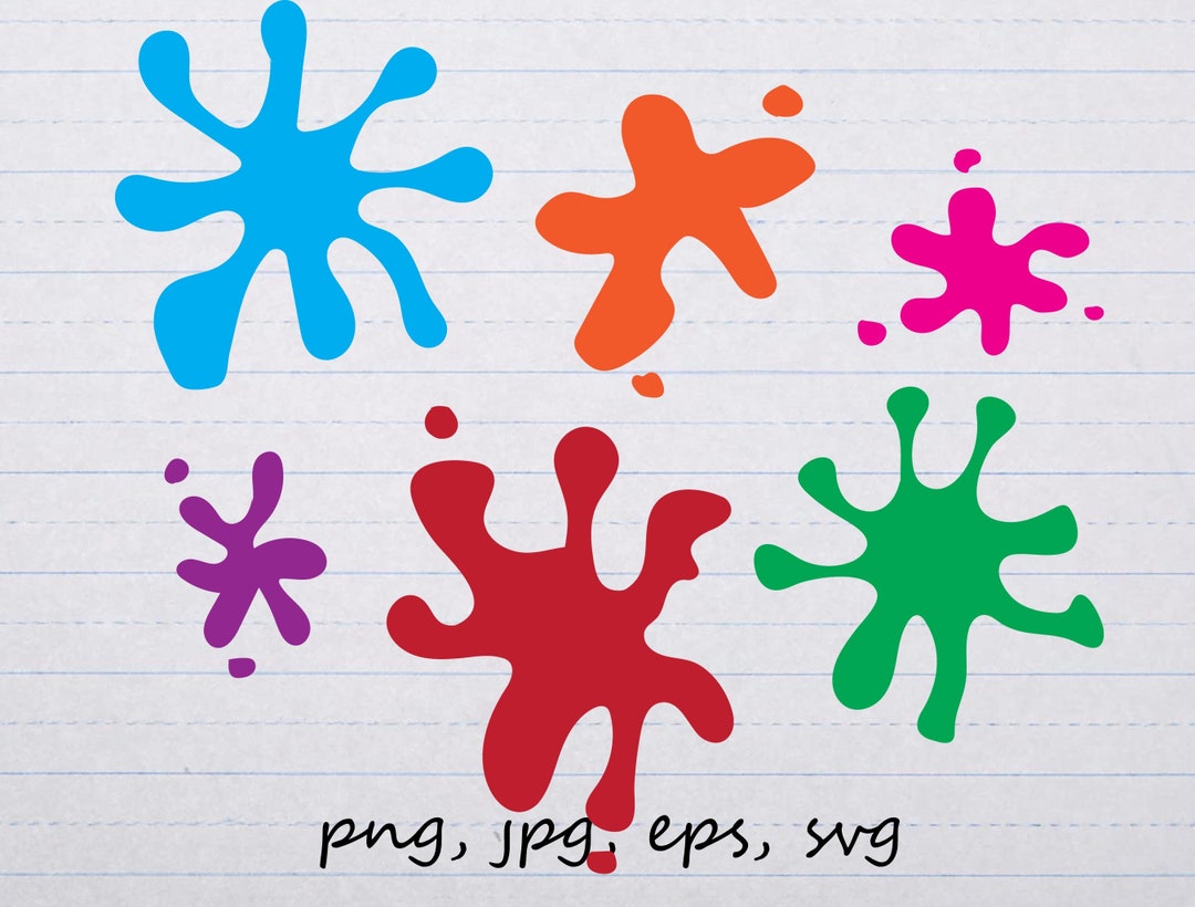 Lot of 6 Paint Splatters Clipart Vector Graphics and Elements Svg Png ...