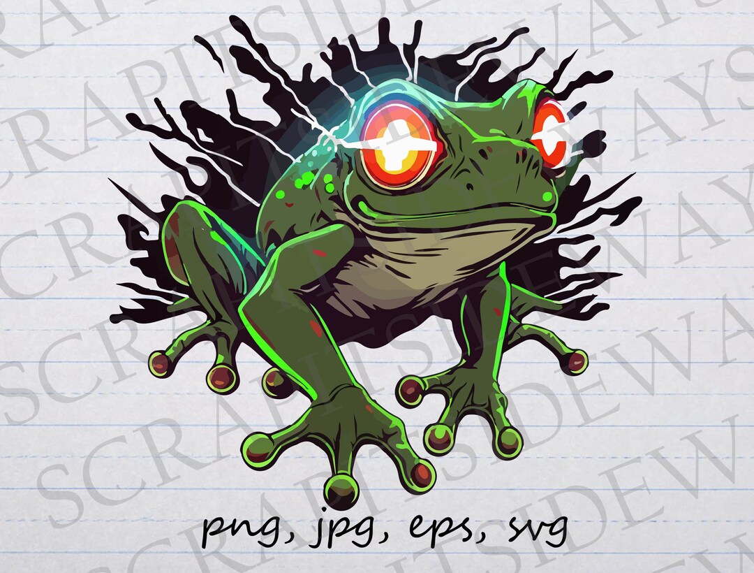 Frog With Laser Eyes Clipart Vector Graphic Svg Png Jpg Eps Laser Frog ...