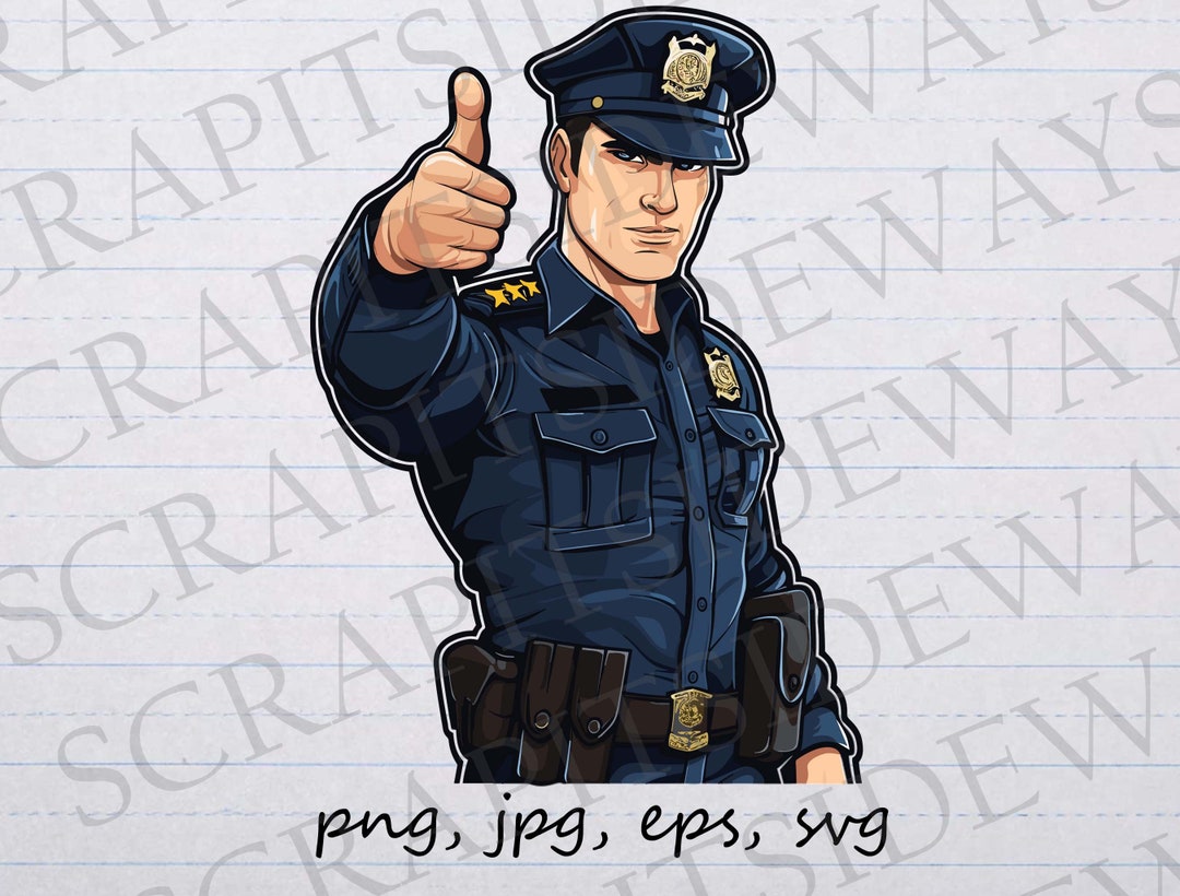 Police Officer Thumbs up Clip Art Clipart Vector Graphic Svg Png Jpg ...