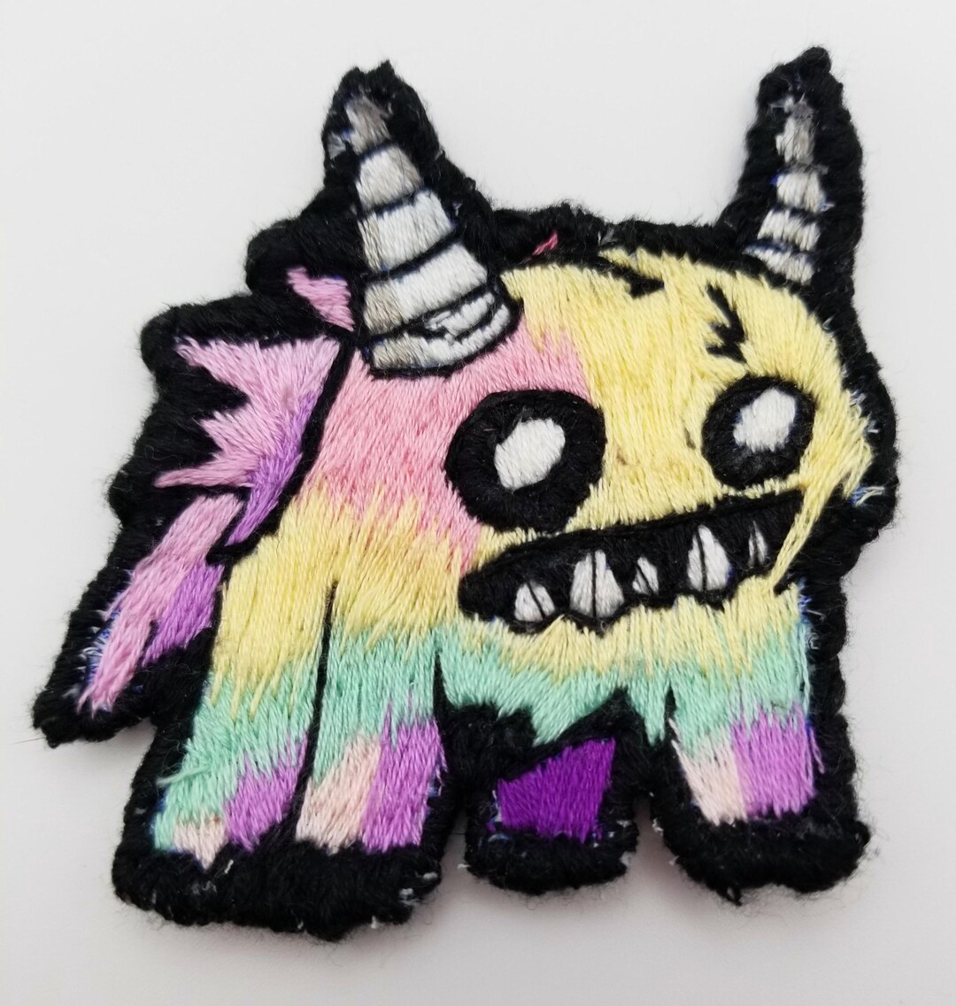 Pastel Goth Monster Patch Hand Embroidered, Hand Sewn, Applique, Sew on ...
