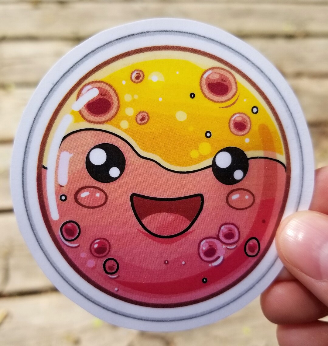 Kawaii Petri Dish Vinyl Sticker 3 Inches, Water Resistant Decal, Cute ...