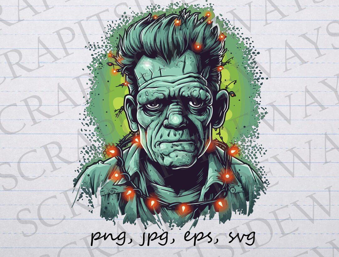 Christmas Frankenstein Clipart Vector Graphic Svg Png Jpg Eps T-shirt ...