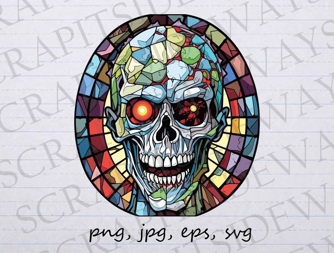 Stained Glass Zombie 3 Clip Art Clipart Vector Graphic Svg Png Jpg Eps ...