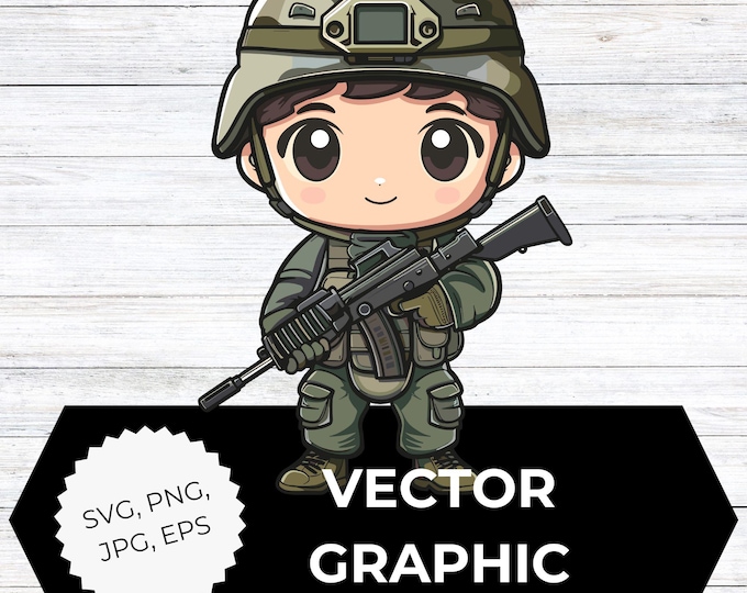 Chibi African American US Army Soldier Clipart Bundle (20 PNG) - Etsy ...