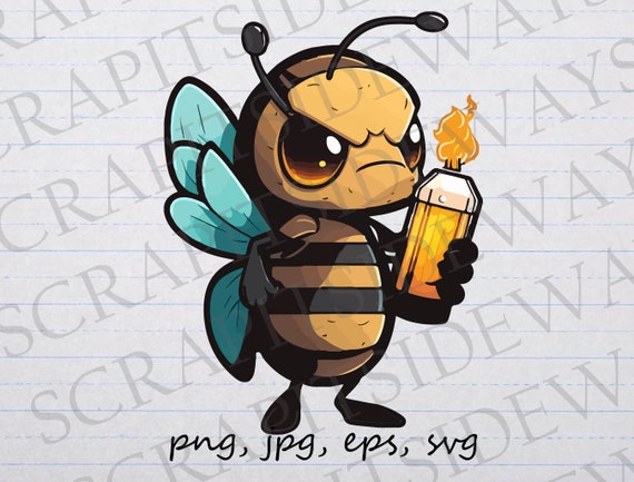 Angry Bumble Bee Vector