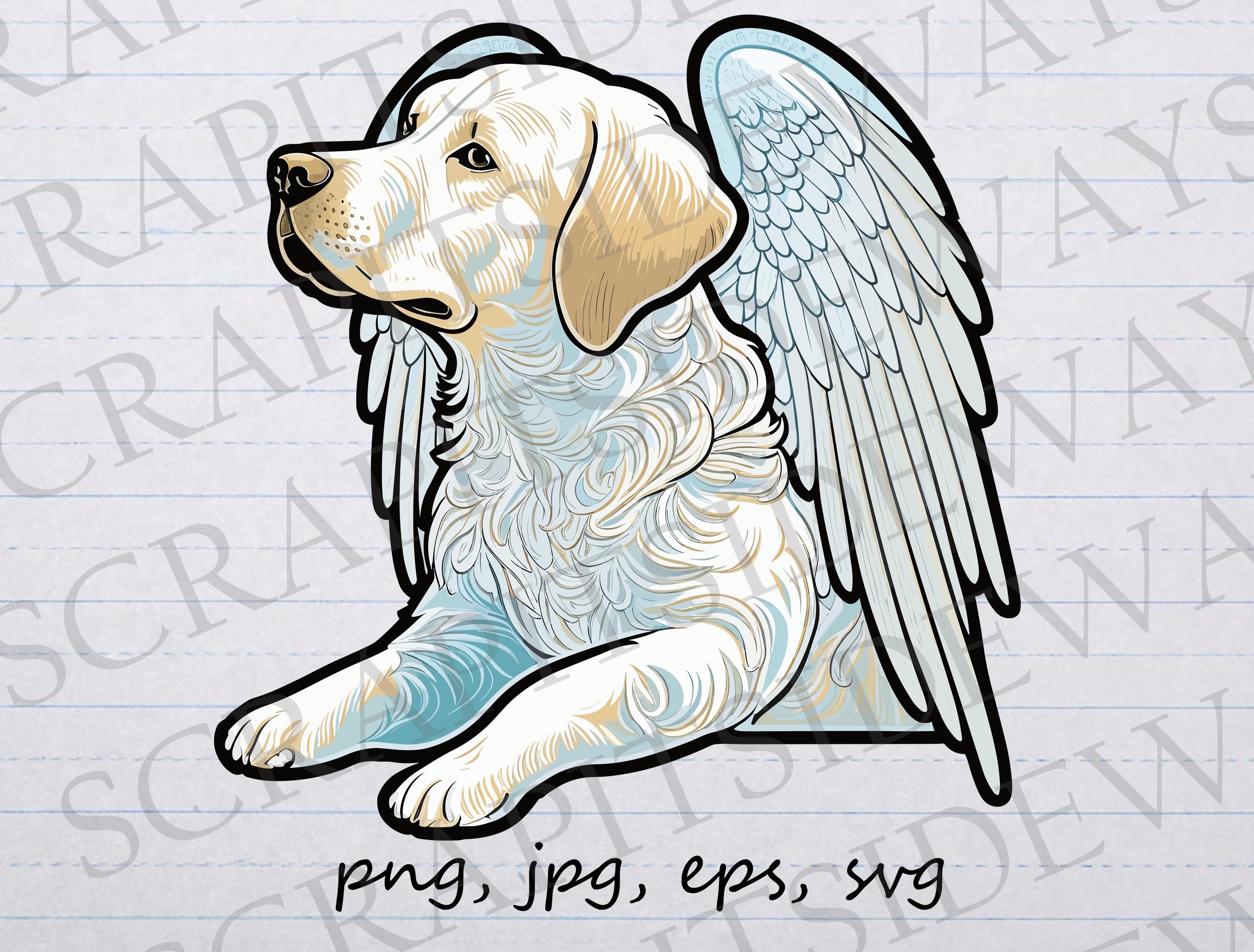 Angel Dog Clipart Vector Graphic Svg Png Jpg Eps Sticker Design T-shirt ...