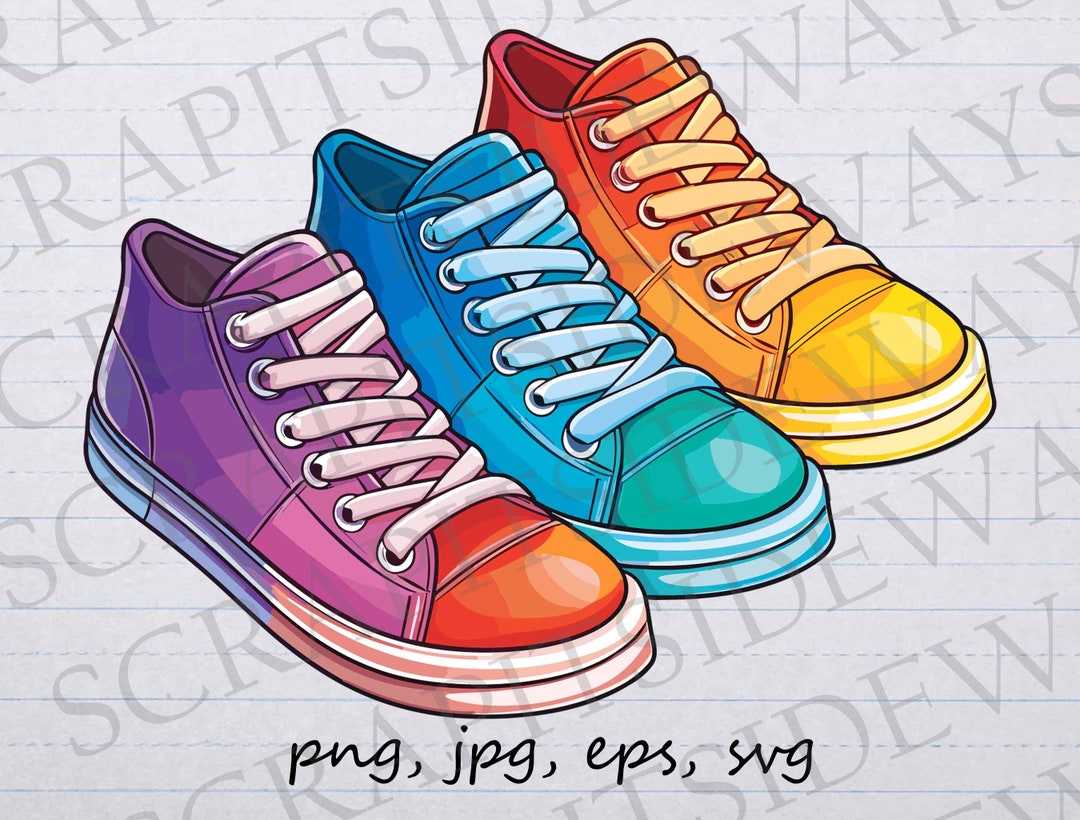 Shoes in a Line Clip Art Clipart Vector Graphic Svg Png Jpg Eps, Shoe ...