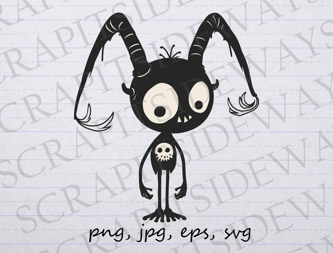 Creepy Cute Demon Clip Art Clipart Vector Graphic Svg Png Jpg Eps ...